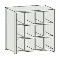 【仕様】●色：ネオグレー●間口×奥行×高さ：889×264×927mm●タイプ：4列・3段●完成品●均等積載量：100kg/段●最大積載量：1000kg/台●質量：19.8kg【特徴】●小物・部品類の収納に最適です。●薄型で壁面管理に適して...