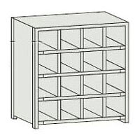 【仕様】●色：ネオグレー●間口×奥行×高さ：889×264×927mm●タイプ：4列・4段●完成品●均等積載量：100kg/段●最大積載量：1000kg/台●質量：20.4kg【特徴】●小物・部品類の収納に最適です。●薄型で壁面管理に適して...