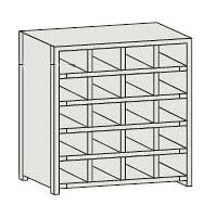 【仕様】●色：ネオグレー●間口×奥行×高さ：889×264×927mm●タイプ：4列・5段●完成品●均等積載量：100kg/段●最大積載量：1000kg/台●質量：24.0kg【特徴】●小物・部品類の収納に最適です。●薄型で壁面管理に適して...