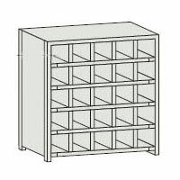 【仕様】●色：ネオグレー●間口×奥行×高さ：889×264×927mm●タイプ：5列・5段●完成品●均等積載量：100kg/段●最大積載量：1000kg/台●質量：25.4kg【特徴】●小物・部品類の収納に最適です。●薄型で壁面管理に適して...