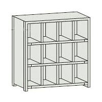 【仕様】●色：ネオグレー●間口×奥行×高さ：889×264×1102mm●タイプ：4列・3段●完成品●均等積載量：100kg/段●最大積載量：1000kg/台●質量：21.0kg【特徴】●小物・部品類の収納に最適です。●薄型で壁面管理に適し...