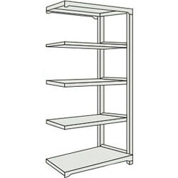 仕様色：ネオグレー間口×奥行×高さ：900×581×2410mm棚段数：5段有効間口：840mm組立目安：2人40分組立式均等積載量：300kg/段最大積載量：2500kg/台棚板調整ピッチ：50mm質量：49.89kg特徴ボルトを1本も使...