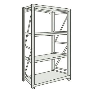 仕様色：ネオグレー間口×奥行×高さ：980×640×1820mm棚段数：4段有効間口：830mm組立式均等積載量：1000kg/段最大積載量：5000kg/台棚板調整ピッチ：50mm質量：112.7kg特徴主要構造部分をボルト止めにし、安全...