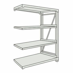 仕様色：ネオグレー間口×奥行×高さ：1800×640×1220mm棚段数：4段有効間口：1730mm組立式均等積載量：1000kg/段最大積載量：5000kg/台棚板調整ピッチ：50mm質量：139.7kg特徴主要構造部分をボルト止めにし、...
