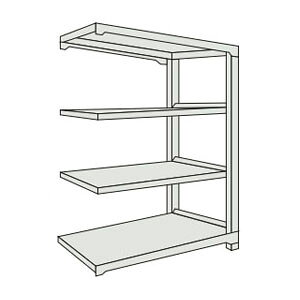 仕様色：ネオグレー間口×奥行×高さ：1200×481×1210mm棚段数：4段有効間口：1140mm組立目安：2人30分組立式均等積載量：500kg/段最大積載量：2500kg/台棚板調整ピッチ：50mm質量：54.5kg特徴ボルトを1本も...
