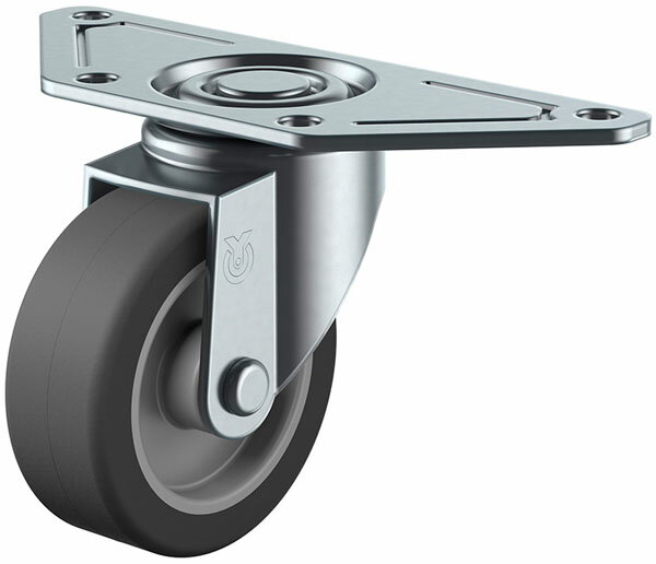 特徴様々なコーナーへの取付けに適したキャスターです。ホイル部は樹脂製で軽量です。ゴム車と同程度の弾性があり、凹凸のある路面でも走行性に優れます。また、床面への走行痕が発生しにくくなっています。仕様SGC型 自在車プレート式ダブルベアリング車...