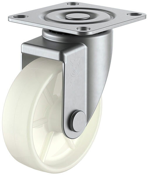 特徴中荷重用として主に運搬台車や、その他一般産業用に数多く使用されています。金具がオールステンレスの為水場での使用に適しています。弱酸、アルカリなどの薬品に対して高い耐性を持ちます。走行による摩耗が起こりにくく、また長時間荷重をかけ続けても...