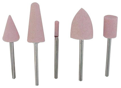 特徴焼入鋼、炭素工具鋼、合金鋼の研削に！高品質金属用軸付砥石です。焼入鋼、炭素工具鋼、合金工具鋼等に向きます。多結晶砥粒で適度の靭性と硬度を合わせた優秀な砥粒です。※電動工具、エアー工具、フレキシブルシャフト等でご使用下さい。仕様入数：5本...