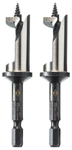 特徴超軽量設計とスットパー付でドリルのバッテリー長持ち深さ35mmのロングタイプでコンパネ2枚重ねOK。当社独自形状で切粉はけが抜群でスピーディーな穴あけ実現用途木材・コンパネ・合板の穴あけ仕様サイズ：15mm(2本)対応工具：インパクトド...