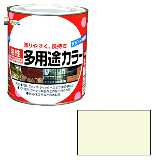 コストパフォーマンスに優れた油性多用途塗料合成樹脂調合ペイント特徴紫外線吸収剤(UVA)、紫外線劣化防止剤(HALS)配合により耐久性に優れた塗料です。サビドメ剤を配合していますので、サビの発生を防ぎます。タレにくいので大変塗りやすく、きれ...