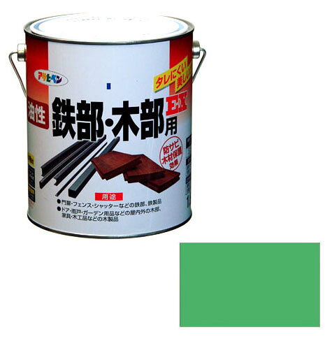 屋内外の鉄製品・木製品に塗れる！タレにくく美しいツヤ合成樹脂調合ペイント特徴タレにくいので大変塗りやすく、きれいに仕上がります。サビドメ剤を配合していますので、サビの発生を防ぎます。日光や雨に強く、美しいツヤのある合成樹脂調合ペイントです。...