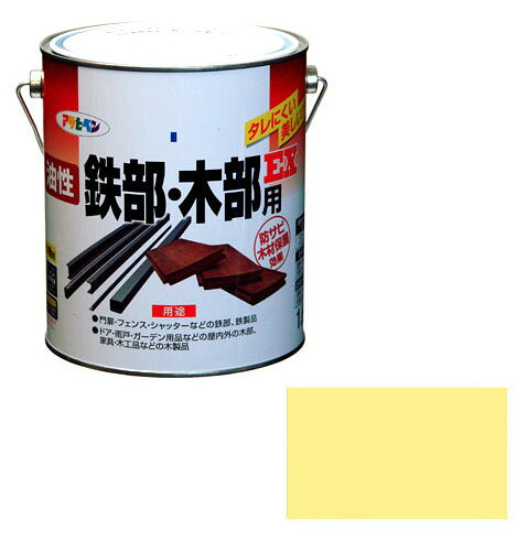 屋内外の鉄製品・木製品に塗れる！タレにくく美しいツヤ合成樹脂調合ペイント特徴タレにくいので大変塗りやすく、きれいに仕上がります。サビドメ剤を配合していますので、サビの発生を防ぎます。日光や雨に強く、美しいツヤのある合成樹脂調合ペイントです。...