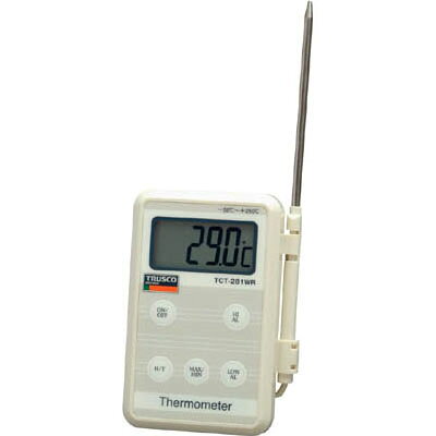 仕様測定温度範囲(℃)：-50～250温度最小表示(℃)：0.1電源：ボタン型アルカリ電池(LR44)×1個(別売)幅×奥行×高さ：85×32×118mmプローブ長：4.5×103mm測定精度：±1℃(-30～150℃)プローブ長(mm)：...