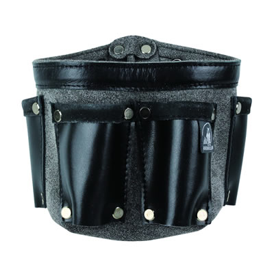 伝説 -LEGEND- HYBRID LEATHER SERIES(エバー革＋マイクロレザー)軽量で頑丈!!釘袋に入り切らない道具用サブポケットシリーズミニ電工袋としても人気!!サイズ/mm: 縦150×横130×マチ100φHYBRIDレ...