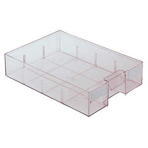 【仕様】●色：透明●外形寸法(mm)間口×奥行×高さ：251.0×358×77.0●引出し内寸(mm)間口×奥行×高さ：234×318×72●材質：PS樹脂●質量：465g生産国 日本