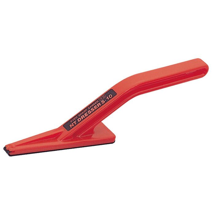 特徴ドレッサー平面用 S型 (研磨サイズ7～28×83mm) 荒目(約#120～220)。木工からアルミの仕上げまで、ヤスリの強さとサンドペーパーの細やかさを兼ねた目づまりしにくい研磨具。仕様カラー：レッド適合本体/適合替刃：S-11P、S...