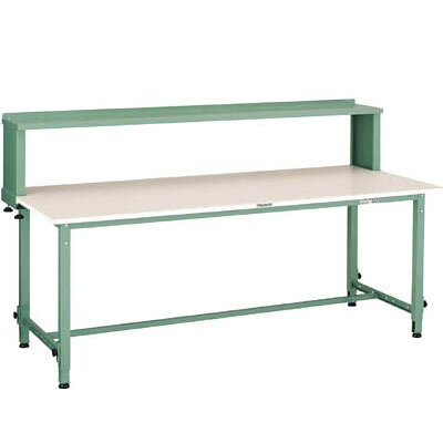 【仕様】●均等荷重(kg)：150●間口×奥行×高さ(mm)：1800×750×954～1254●天板材質：リノリューム●組立式●昇降方式：金具調整式●昇降ピッチ：50mm●上棚：YUR-B型●アジャスターねじサイズ：M16×2.0●アジャ...