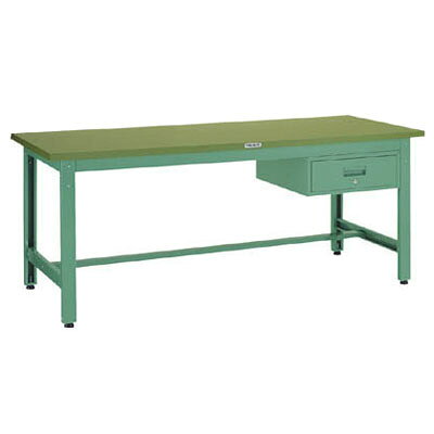 仕様均等荷重(kg)：800間口×奥行×高さ(mm)：1800×750×740天板材質：リノリューム組立式アジャスターねじサイズ：M16×2.0引き出し：1列1段 F-1 カギ有アジャスター調整範囲：20mm組立目安：2人40分質量：70....