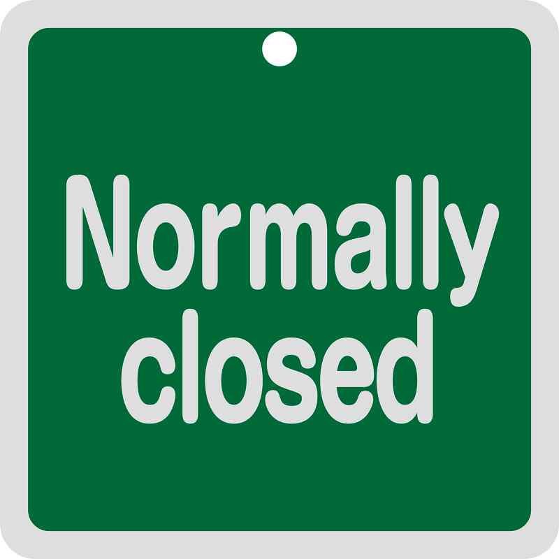 【特長】●軽量で耐久性に優れ、高温部でも使用できるアルミ素材を採用しています。●あらゆるバルブの設置場所に。【仕様】●穴径(mm)：5●表示内容：Normally closed(常時閉)●色：緑●取付方法：吊り下げタイプ(ボールチェーンなど...