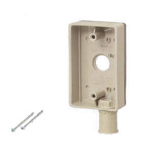 衝撃に強い特長高耐候性耐衝撃性防雨コンセント・スイッチ等の取り付け用防雨型露出スイッチボックスです。防雨パッキンにより、壁内への雨水の侵入を防ぎます。通線孔には付属のツバ管（MT－22J）の他に、塩ビ管（VE16）が適合し、絶縁もバッチリで...