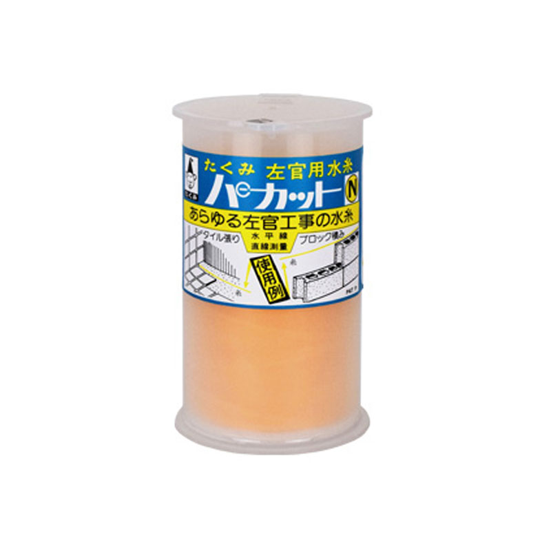 【特長】カッター付ケースで汚れにくい。カッターと糸止めのついた丈夫な容器です。天穴から糸出しもスムーズにでき、糸の水濡れや汚れを防止します。タイル張り工事やブロック積み、あらゆる左官工事に。【仕様】ナイロン糸色：黄糸の太さx長さ：約0.5m...