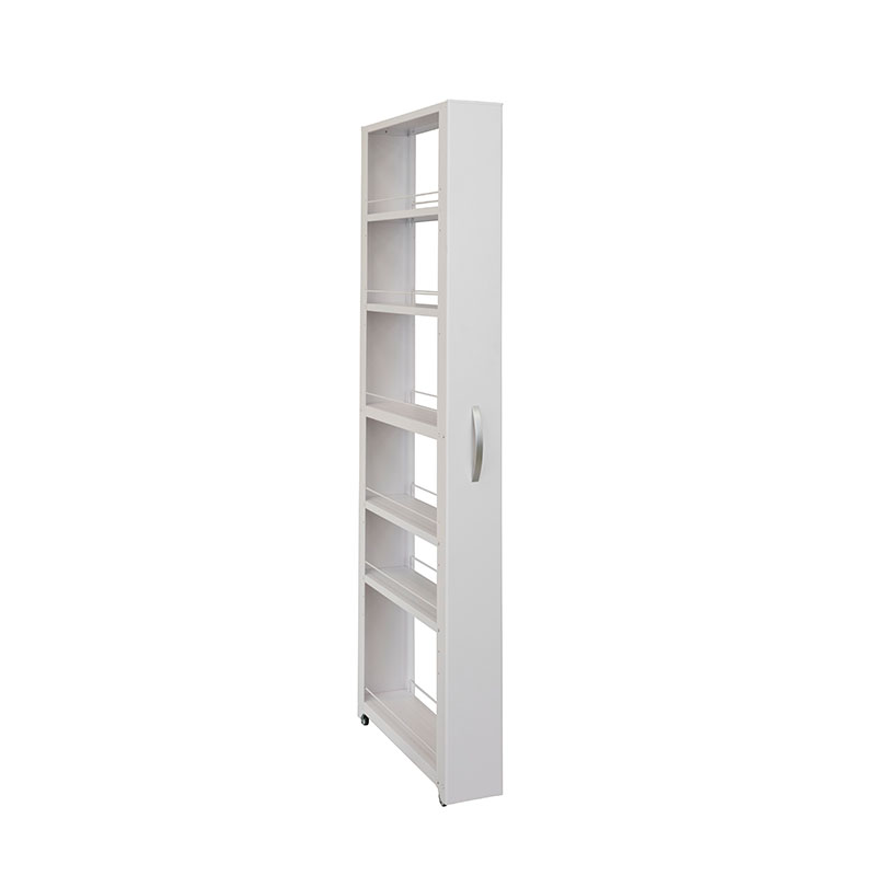 キッチンの隙間収納に便利！【特長】■本体サイズ：幅156 x 奥行577 x 高さ1654mm■耐荷重：全体:50kg（棚1枚あたり8kg)■材質：前後パネル・固定棚・可動棚・ガード：スチール(粉体塗装)前後パネルキャップ：PP樹脂取っ手：...