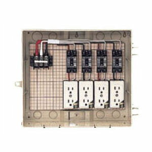 特長単3用漏電しゃ断器は中性線欠相保護付ELBを使用しています。仕様漏電しゃ断器・分岐ブレーカ・コンセント内蔵ELB組込品感度電流：30mA回路数・コンセント数：・漏電しゃ断器(2P20A)OC付×4(4回路)・接地付2ヶ用コンセント(4個...