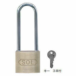 【特長】●ツルの長いタイプの南京錠です。耐久性に優れ、用途が多い。●15mm～50mmまでの8サイズ。キーは3本付き。【材質】●錠：JIS-H-3422 真鍮(※40、45、50mmはツル部材質： 焼入れ鋼クロームメッキ)●キー：JIS-H...