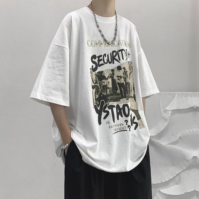 品番：yishun08■カラー：ホワイトブラックダークグレーブルー■サイズ：MLXL2XL3XL■素材：ポリエステル【夏のトレンド、最旬ビッグシルエット。】こなれ感たっぷりのハーフスリーブ設計。肩のラインを落としたドロップショルダーが、リラ...