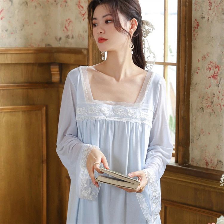 ネグリジェ 姫系 春夏 秋 長袖 レース パジャマ レディース 宮廷風 プリンセス風 可愛い ワンピースパジャマ 肌触りよい 寝巻き パジャマ 女性用 部屋着 ナイトウェア ルームウェア ロング丈 ネグリジェ 姫系 春夏 秋 長袖 レース ...