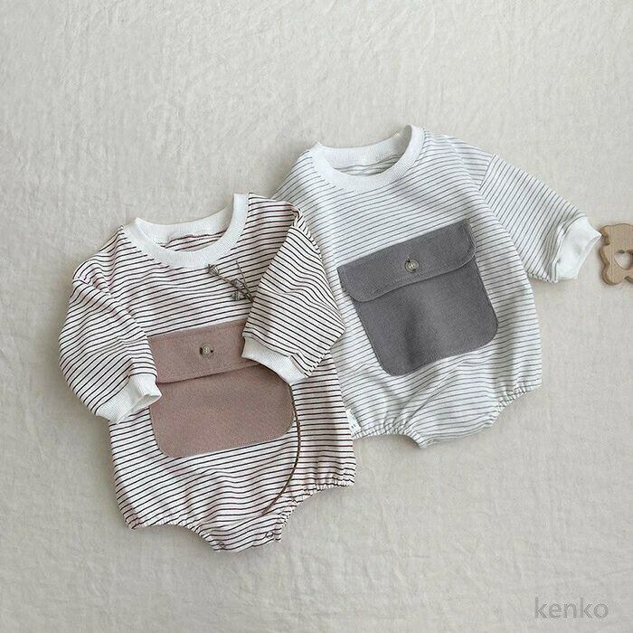 商品説明 color="#000000">商品名ベビー服 ボーダー柄長袖ロンパース あかちゃんでも着やすいし、とってもかわいいです！ 生地はふんわりと柔らかく素敵な仕上がりになっています。 可愛い姿で遊びまように！ 素材 width="29...