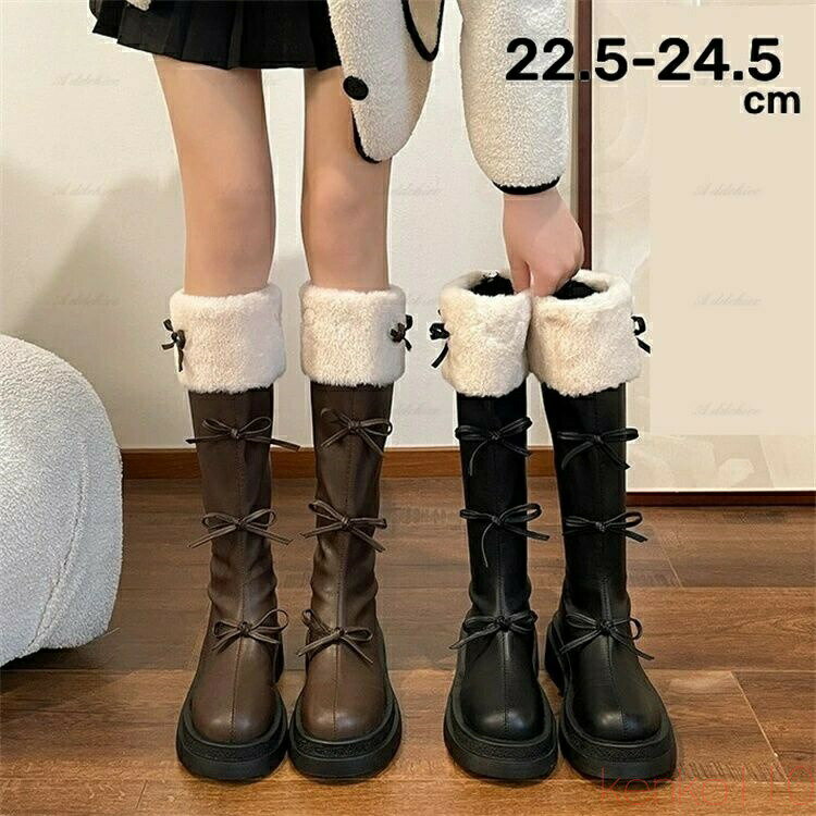 ◎レディースロングブーツの登場。 ▲カラー：ブラウン/ブラック ▲サイズ: 22.5cm -25.0cm ▲Heel：5cm ▲素材：PU ※平置き採寸となりますので、0.5-1cmの誤差についてはご容赦下さい ※素材感や色合いの表現には個...
