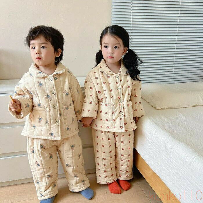 ▲商品内容：パジャマ （長袖+ズボン） ▲素材：ポリエステル ▲サイズ： 【S】：身丈 43cm、バスト 40cm、ズボン丈 56cm、参考身長 95cm 【M】：身丈 46cm、バスト 42cm、ズボン丈 61cm、参考身長 95-105...