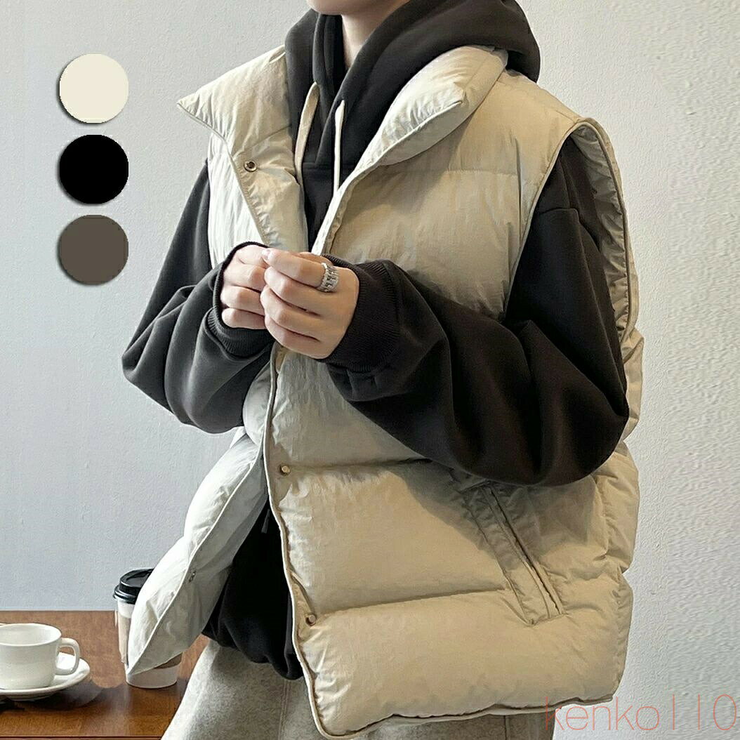 ◆商品内容：中綿ベスト ◆素材:表地裏地：ポリエステル 詰め物：中綿入り ◆サイズ: 【M】着丈61cm、バスト116cm、肩幅46cm、裾幅116cm 【L】着丈62cm、バスト120cm、肩幅47cm、裾幅120cm ◆生産地：中国 ◆...