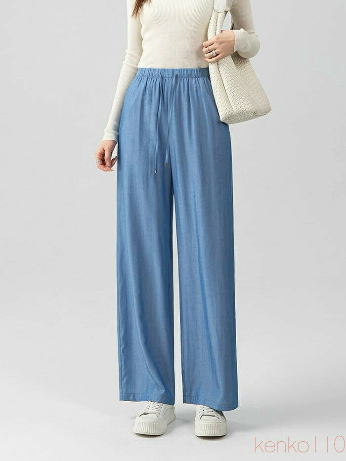 カラー ライトブルー★ダークブルー ※ モニターの発色の具合により実際の商品と色が異なる場合がございます。 サイズ（cm） M:総丈99　ウエスト62-68　ヒップ100　モモ幅31.5 L:総丈100　ウエスト68-74　ヒップ104　モ...