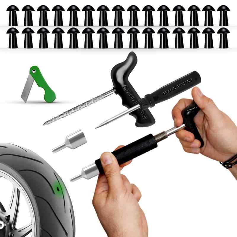 36 Pcs Tubeless Tire Puncte Repair Kit with Mushroom Plug for Tyre Punctes and Flats on Cars, Motorcycles, ATV, Trucks &...