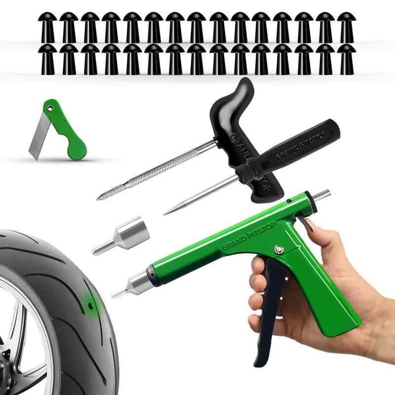 36 Pcs Tubeless Tire Gun Puncte Repair Kit with Mushroom Plug for Tyre Punctes and Flats on Cars, Motorcycles, ATV, Truc...