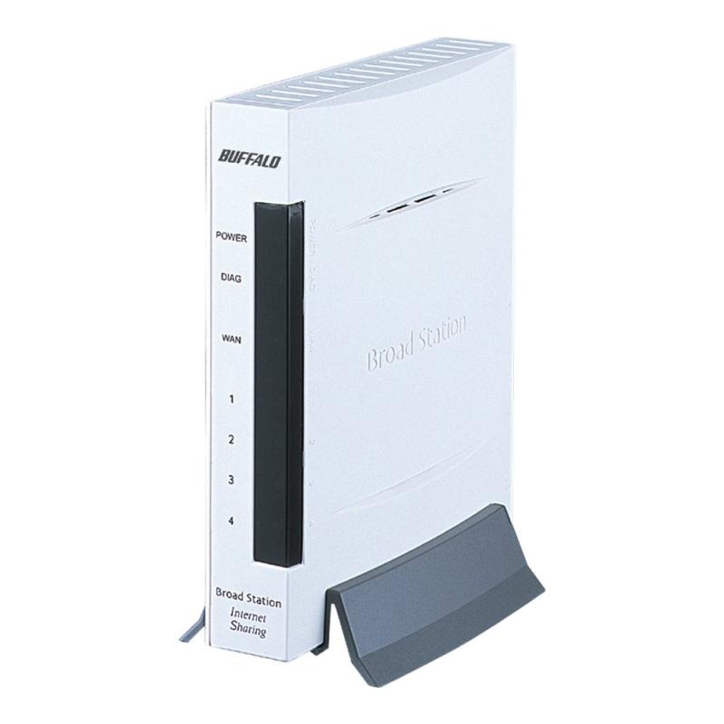BUFFALO 有線ルータ BBR-4MG BroadStation エントリーモデル商品寸法(長さx幅x高さ):W145×124×D33mm質量:270g適合規格:VCCI ClassB消費電力(最大):約3.5バッファー容量:64KB伝...