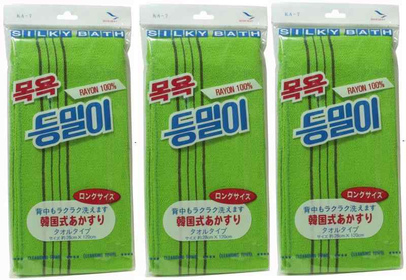 韓国発 韓国式あかすり タオル ロングサイズ(KA-7）×3個セット商品サイズ:（28.0×120.Ocm）内容量:1枚入り×3個セット材質:材質:レーヨン100%
