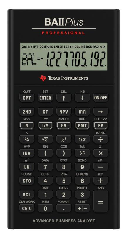 Texas Instruments BA II Plus Professional Financial Calculator 米国証券アナリスト試験(CFA)持ち込み指定機新機能が追加、新デザイン携帯時に便利なブラックのレザーケース付