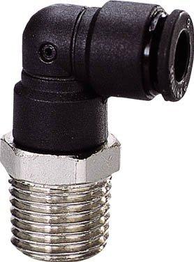 チヨダ ファイブSUSメイルエルボ 8mm・R1/4 FS802ML適合チューブ外径D（mm）:8接続口径:R1/4.0使用流体:空気、水流体温度:-5～60℃（空気）、5～40℃（水）使用圧力:1MPa（空気）、0.3MPa（水）