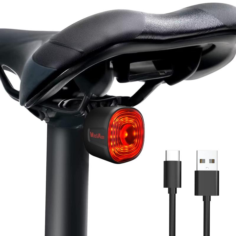 自転車 テールライト 自動点灯、ロードバイクライト 防水 充電式 ブレーキ感応 感光センサー 40ルーメン セーフティライト 180°照射角度 ロードバイク用 軽量 昼夜 補助灯 サイク高輝度・大口径リアバイクライトはCOB光源を採用し、1...