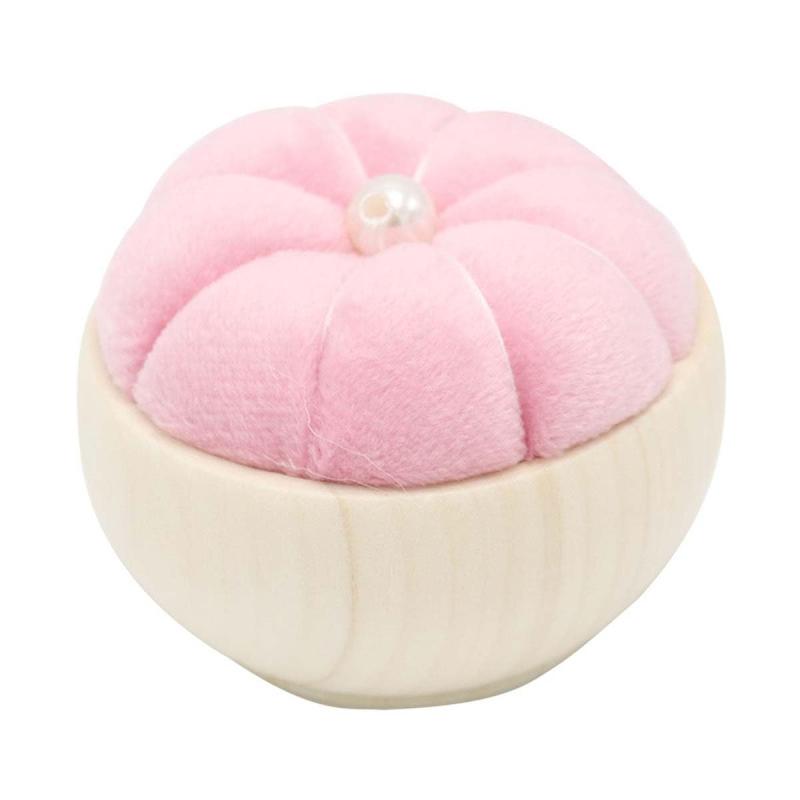 DKBIG 針山 ピンクッション 可愛い 針刺し クッション 縫製 針山ピンクッション 針立て木製土台で安定感バツグン抜き差ししやすいパールのアクセントがカワイイカボチャのようなかわいいデザイン