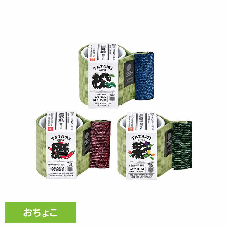 白磁のおちょこを和紙畳のスリーブで巻いた栽培キット。畳と畳縁の質感は、本格的な和室の雰囲気そのもの。江戸文字を採用し日本らしさを詰め込んだパッケージのおちょこで縁起の良い和の植物をソダテマス。※リニューアルに伴い、パッケージ・内容等予告なく...