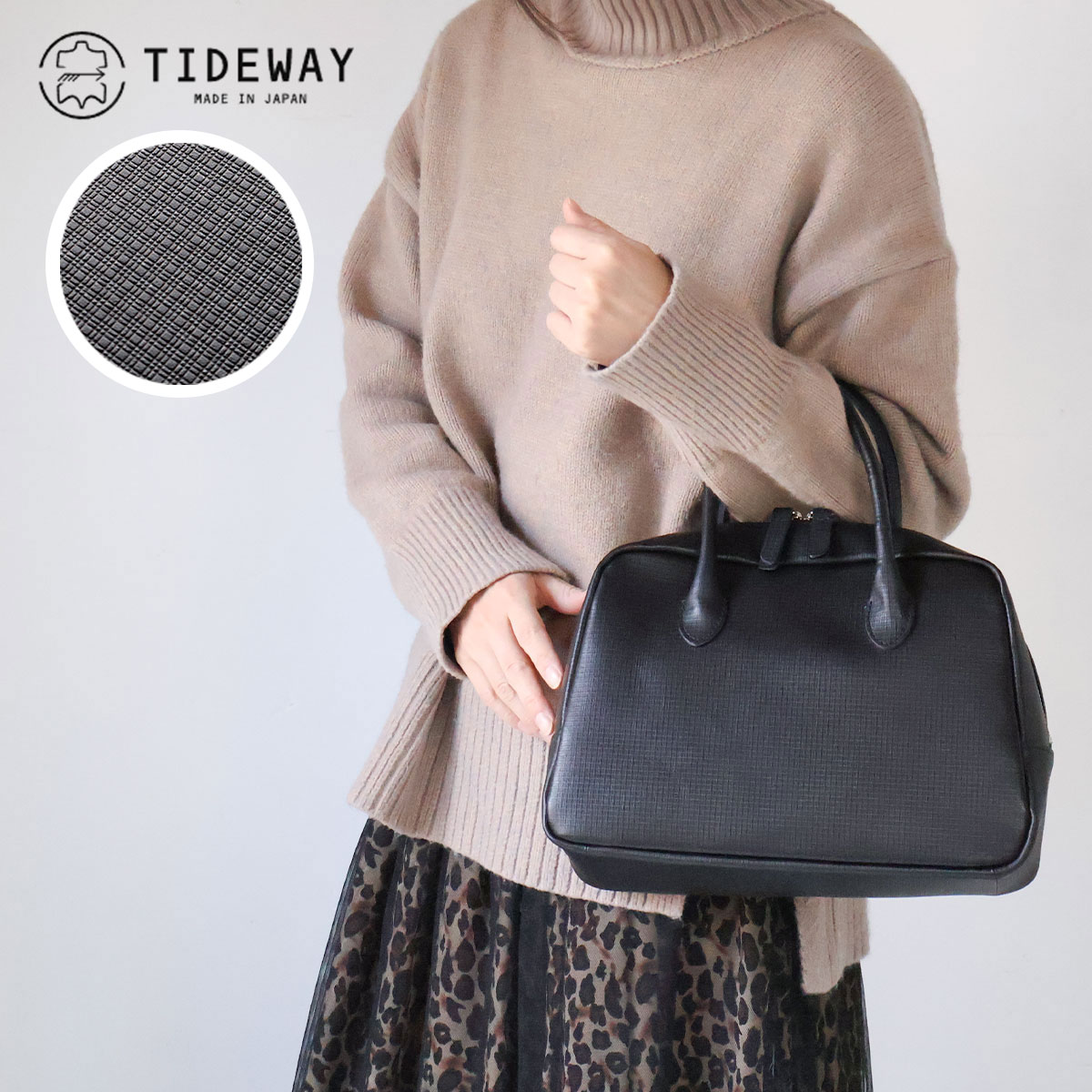 □ブランドTIDEWAY(タイドウェイ) □シリーズMOSS(モス) □素材本体:牛革内生地:綿 □サイズ約W29×H20×D11cm □重さ約435g □生産国日本 □カラー ・BLACK About Item 定番のMOSSシリーズのレ...