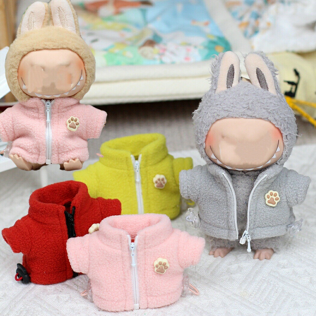 【ぬいぐるみ用服 ラブブ マカロン洋服/ズボン/靴/ネクタイ/帽子/スーツ 17cm 15cm 服セット｜かわいいラブブぬいぐるみに最適なファッションセット】 概要説明：ラブブぬいぐるみに合わせてデザインされたマカロン調の洋服・ズボン・靴・...