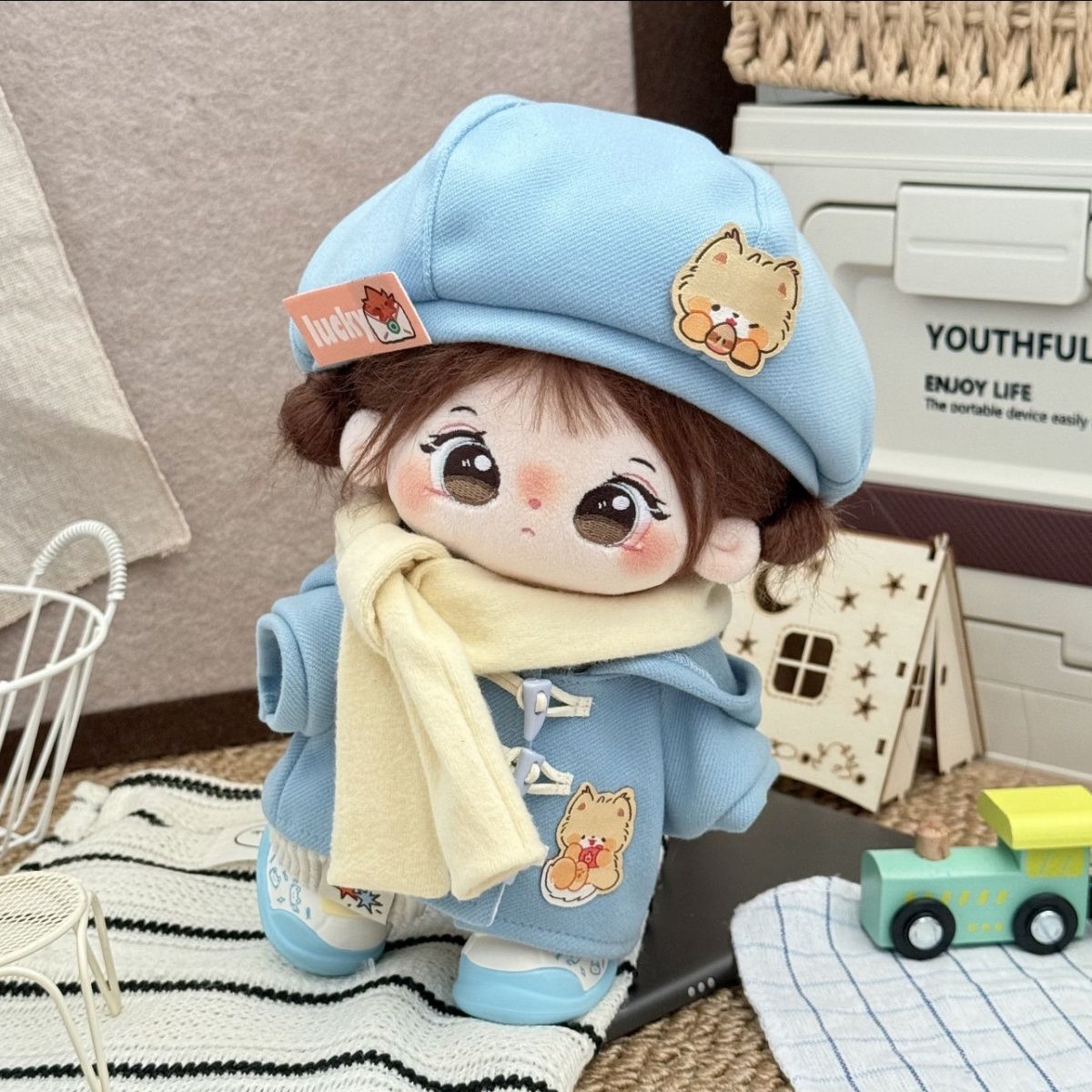 【20cm コットン ミニ人形 ぬいぐるみ用服 韓国ファッション アイドル衣装 セット 洋服 ズボン 靴 ネクタイ 帽子 スーツ｜人気の韓国ファッションが楽しめる！ぬいぐるみにぴったりなセット】 概要説明：20cmサイズのミニ人形にぴったり...