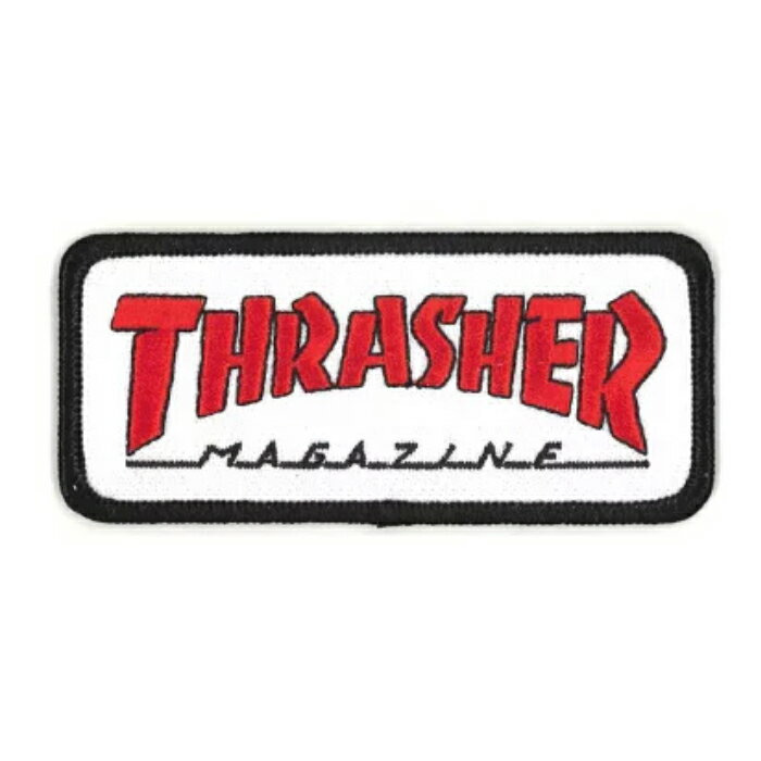 世界一のスケートボードメディア"THARSHER MAGAZINE"（スラッシャー・マガジン） ツイルパッチにカンパニーロゴを刺繍で施したワッペンです。 裏地はアイロンワッペン仕様です。 Size : 約10.5×4.5cm 注意：モニター...