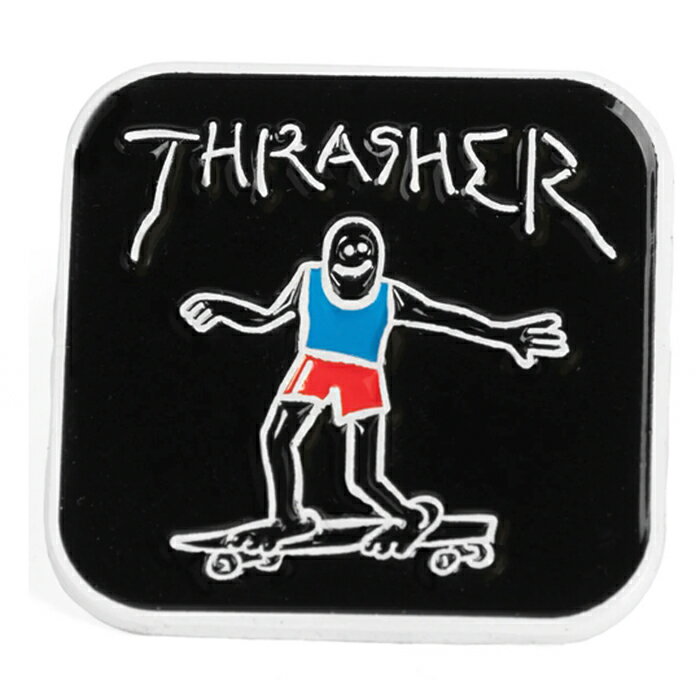 世界一のスケートボードメディア"THARSHER MAGAZINE"（スラッシャー・マガジン） プロスケートボーダー、アーティストのMark Gonzalesのアートワークがピンズで登場。 Size : 約2.5×2.5cm 注意：モニター...