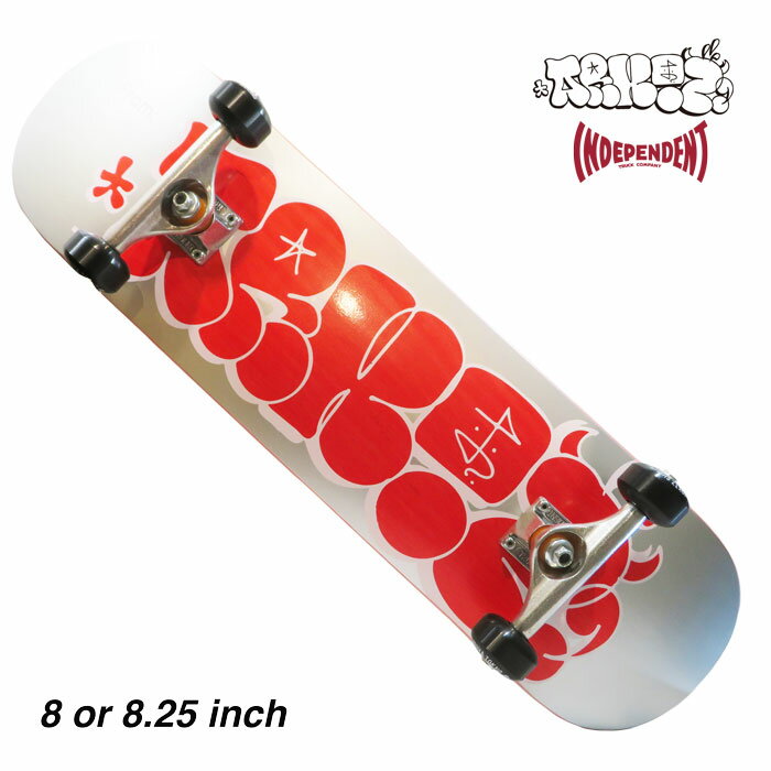 【デッキ】arktz THROW UP LOGO DECK O SHAPE SILVER RED 8(20.5cm) or 8.25(21.1cm)インチ 【トラック】INDEPENDENT TRUCK 139HI or 144HI 【ウィ...